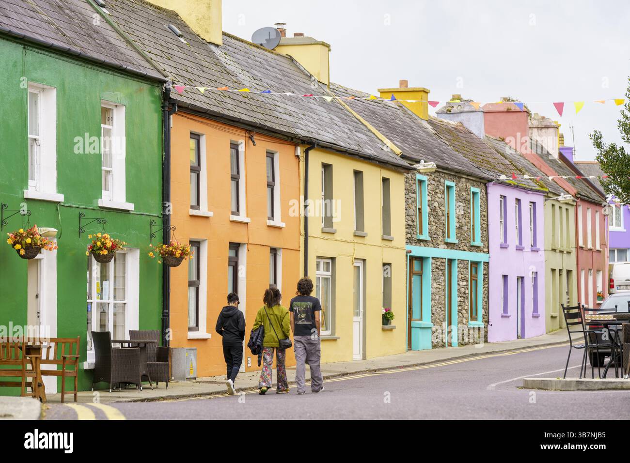 Colourful houses, Eyeries, Beara Peninsula, County Cork, Ireland ...