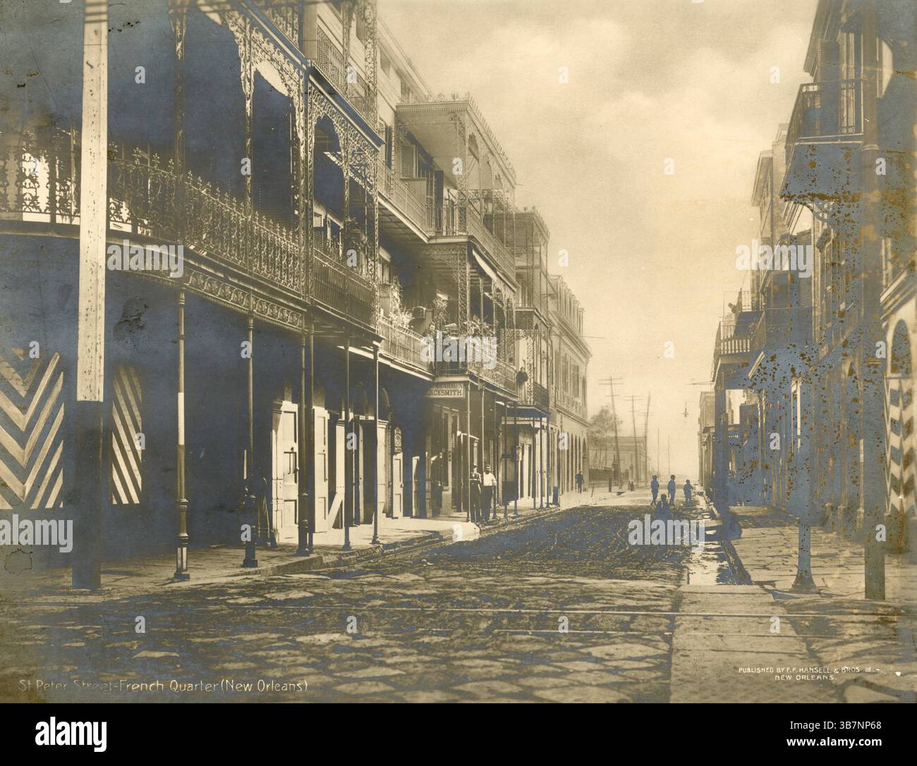 New Orleans History, French Quarter about 1890s, St. Peters Street ...