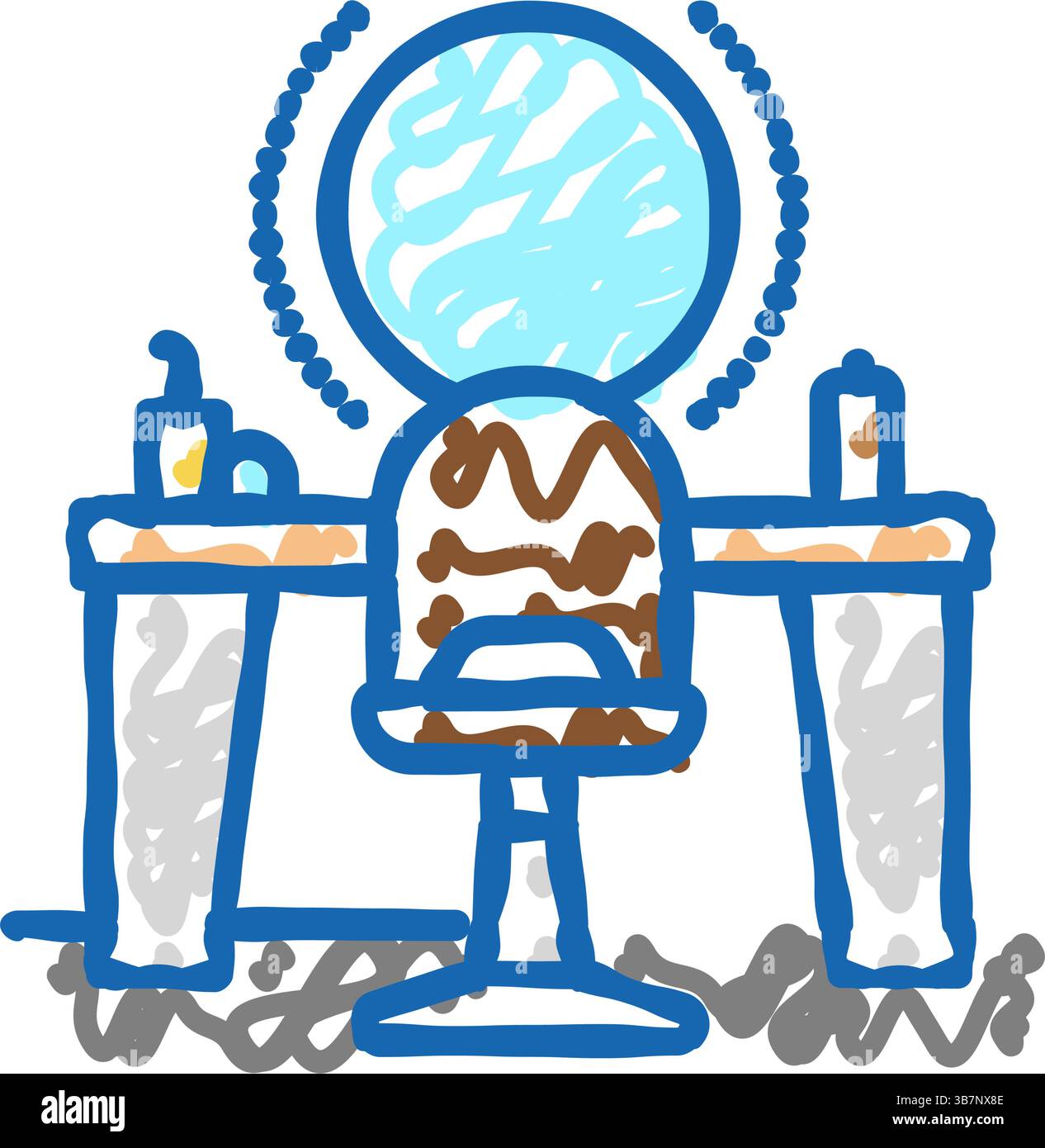 hair dress salon workplace icon doodle illustration Stock Vector Image ...