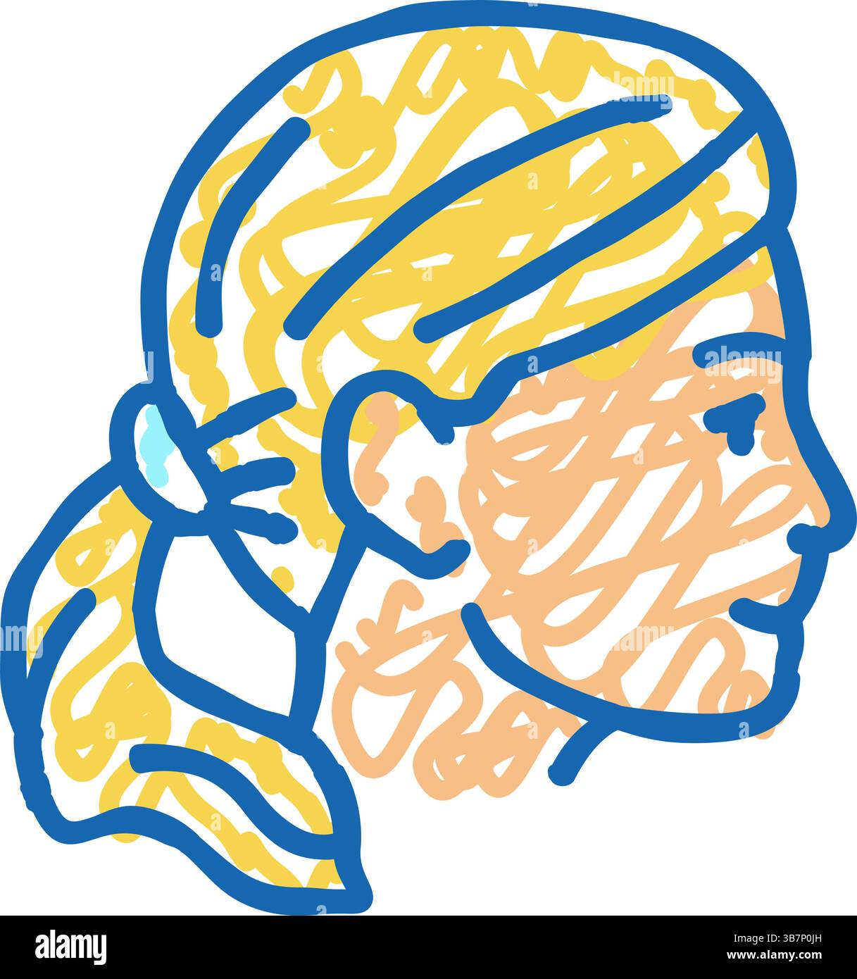 blonde hairstyle icon doodle illustration Stock Vector Image & Art - Alamy
