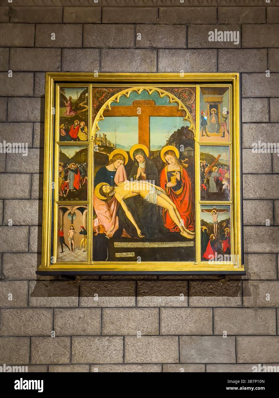 Principality of Monaco, France - July 9, 2024: Cathedral of Our Immaculate Lady. Pieta painting ...