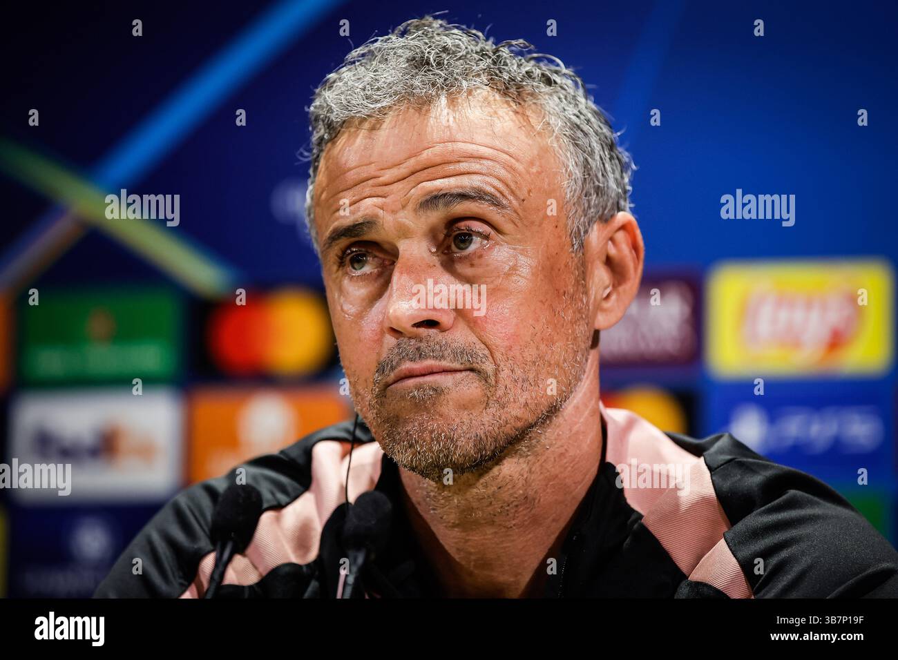 Poissy, France. 06th May, 2025. Luis ENRIQUE of PSG during the Press ...