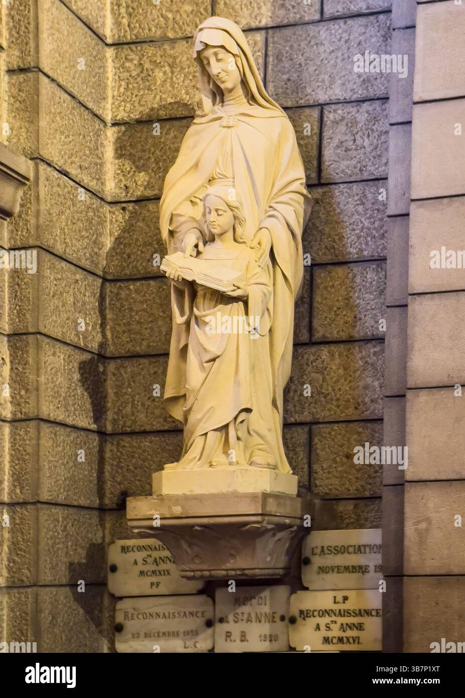 Principality of Monaco, France - July 9, 2024: Cathedral of Our Immaculate Lady. Statue of Saint ...