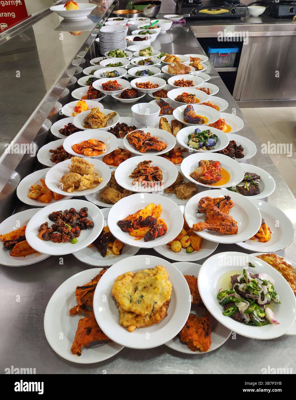 A selection of Padang dishes Minangkabau cuisine from West Sumatra in ...