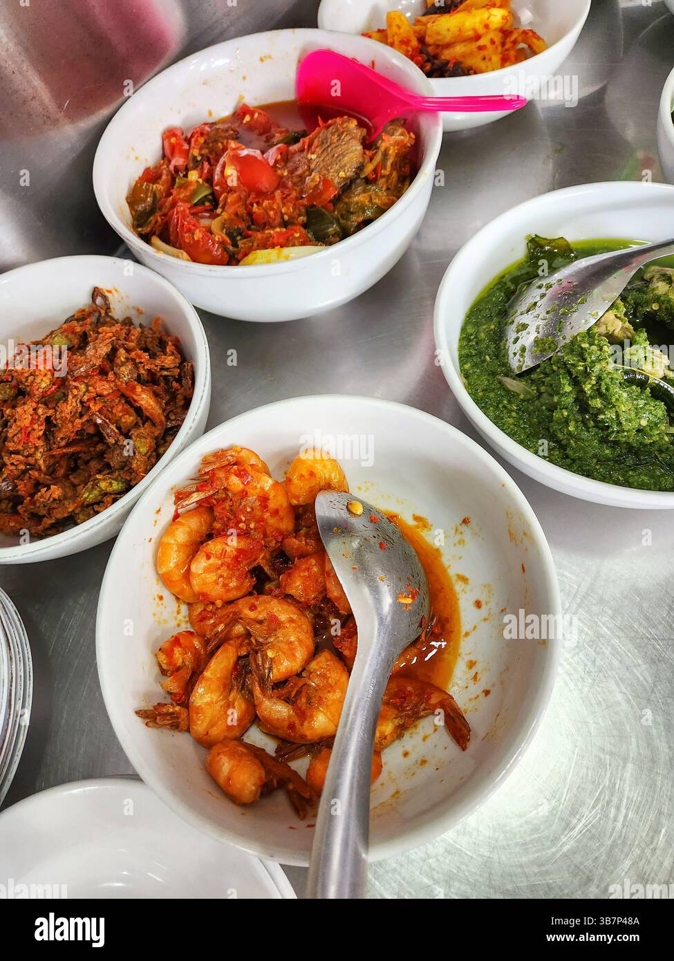 A selection of Padang dishes Minangkabau cuisine from West Sumatra in ...