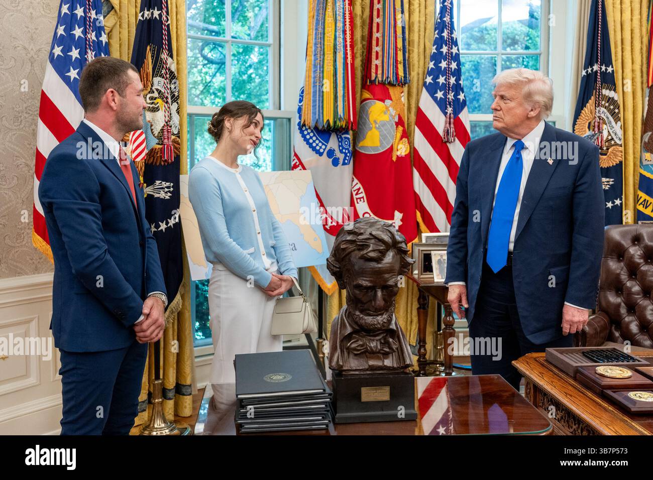 President Donald Trump meets with Ksenia Karelina, American ballerina ...