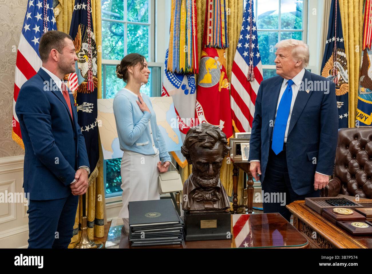 President Donald Trump meets with Ksenia Karelina, American ballerina ...