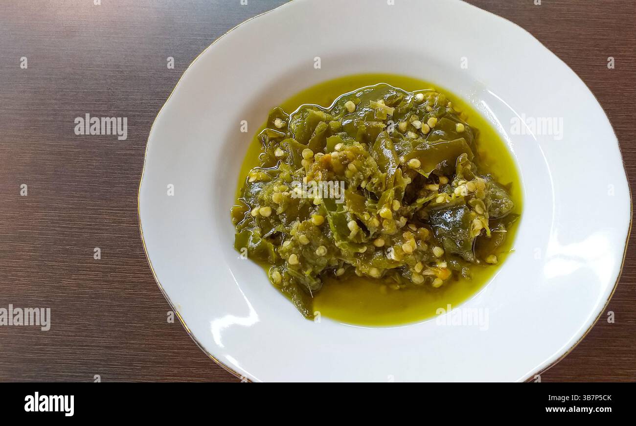 Sambal Hijau or Sambal Ijo, Indonesian green chilli sambal or sauce as ...