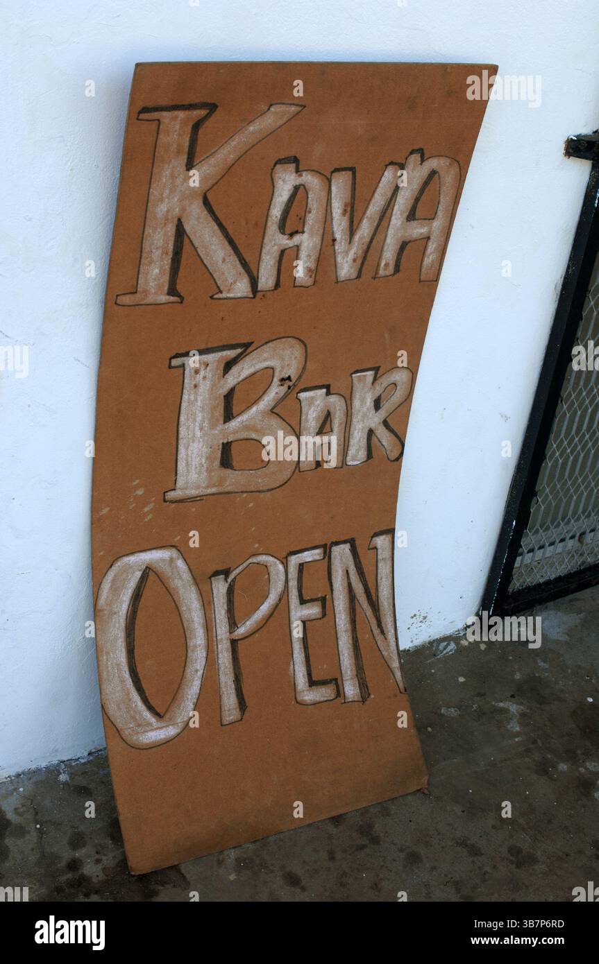 Kava Bar Open Sign, Pacific Harbour, Central District and Serua ...
