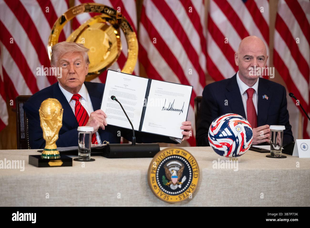 Washington, United States. 06th May, 2025. President Donald Trump holds ...