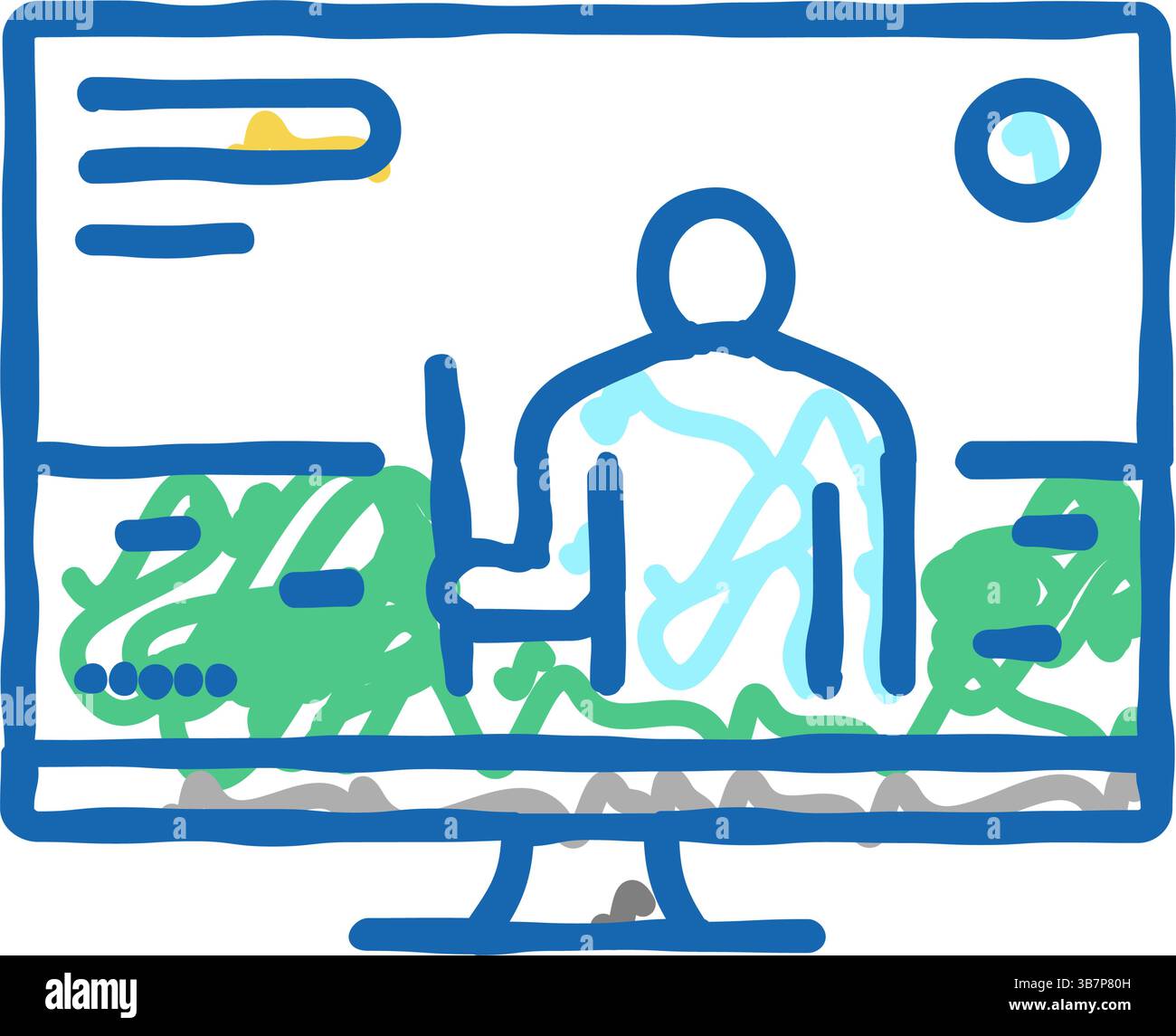 action adventure video game icon doodle illustration Stock Vector Image ...