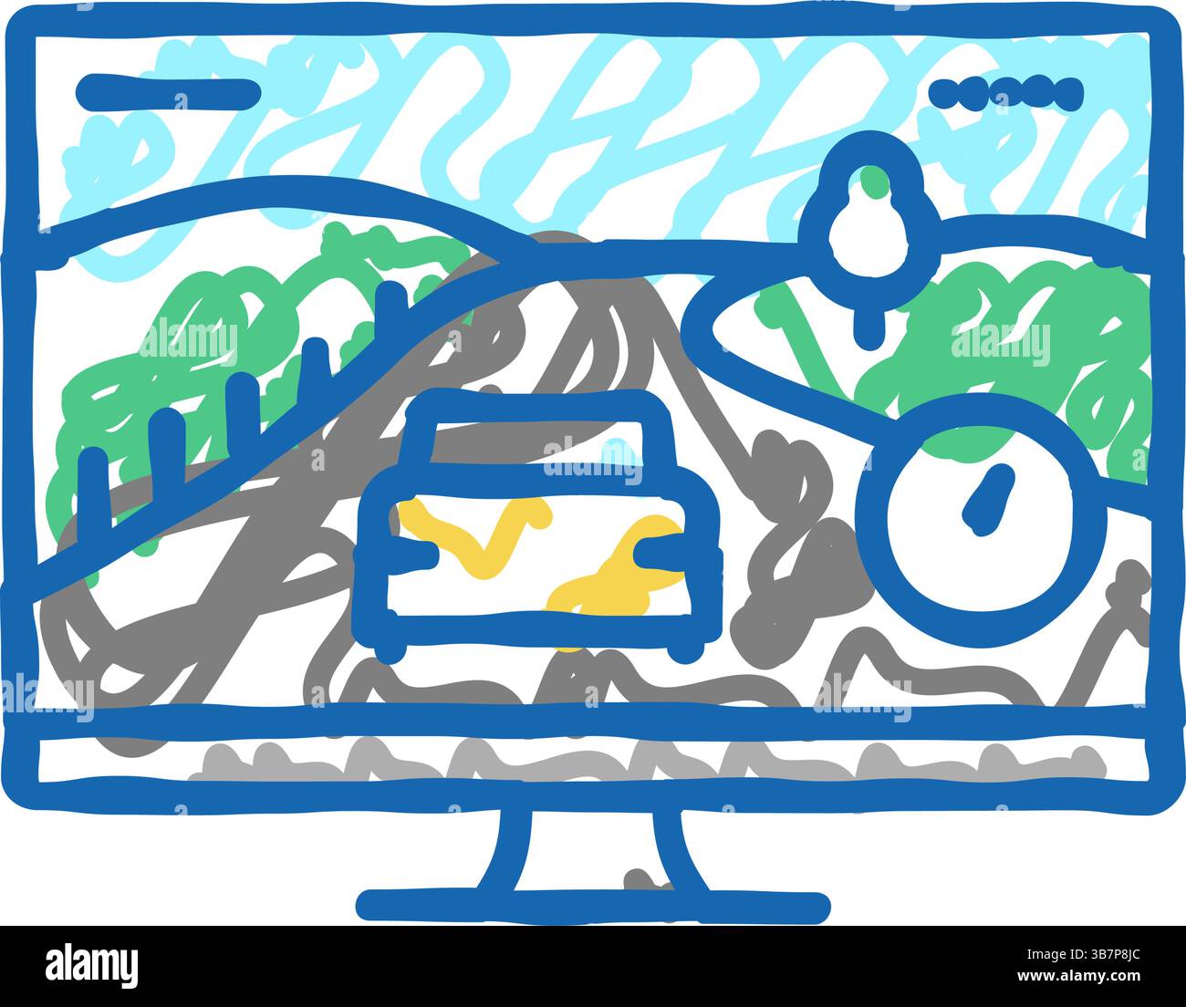 racing video game icon doodle illustration Stock Vector Image & Art - Alamy