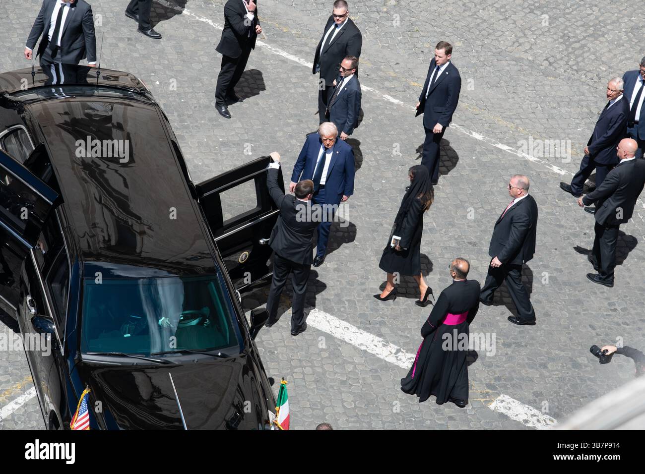 Donald Trump, Melania Trump after Pope Francis funeral. Vatican City ...