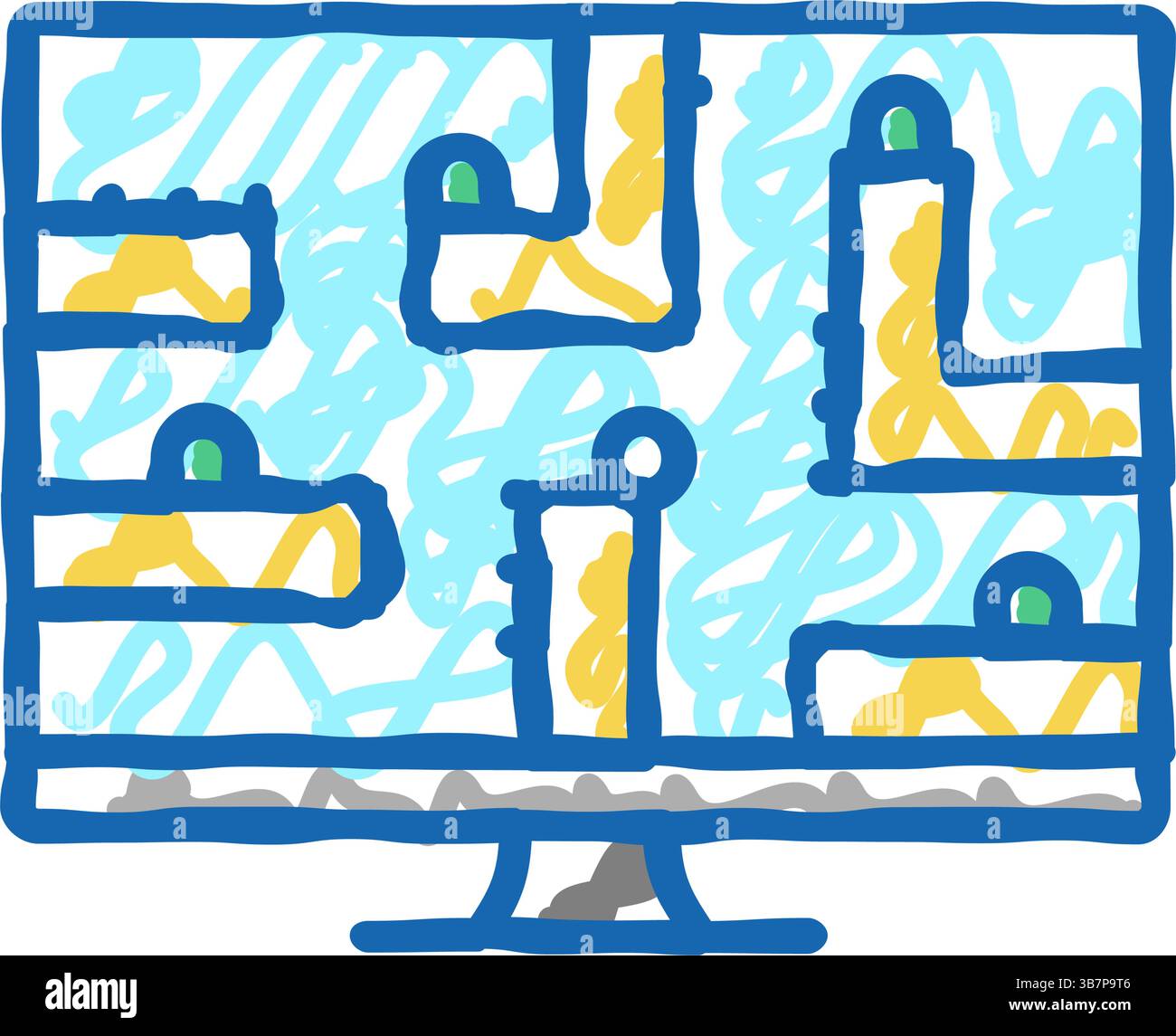 puzzle platform video game icon doodle illustration Stock Vector Image ...