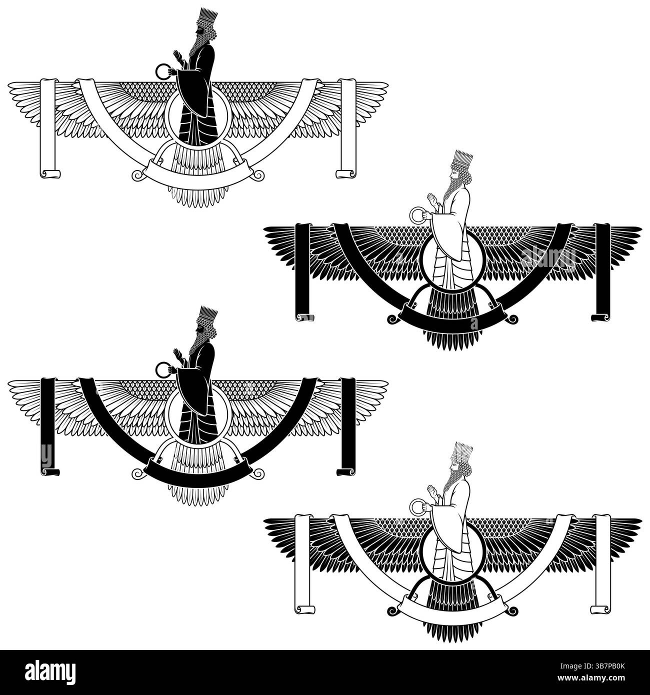 Vector design of Faravahar symbol, symbol of Zoroastrian religion ...