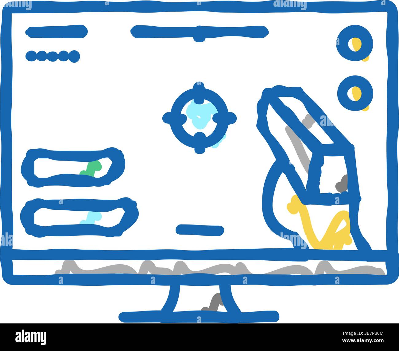 shooter video game icon doodle illustration Stock Vector Image & Art ...