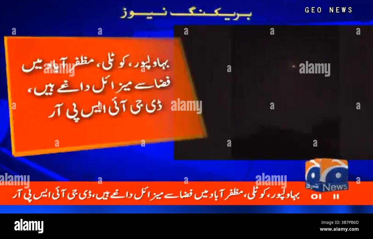 Islamabad. 7th May, 2025. The screenshot taken from Geo News in ...