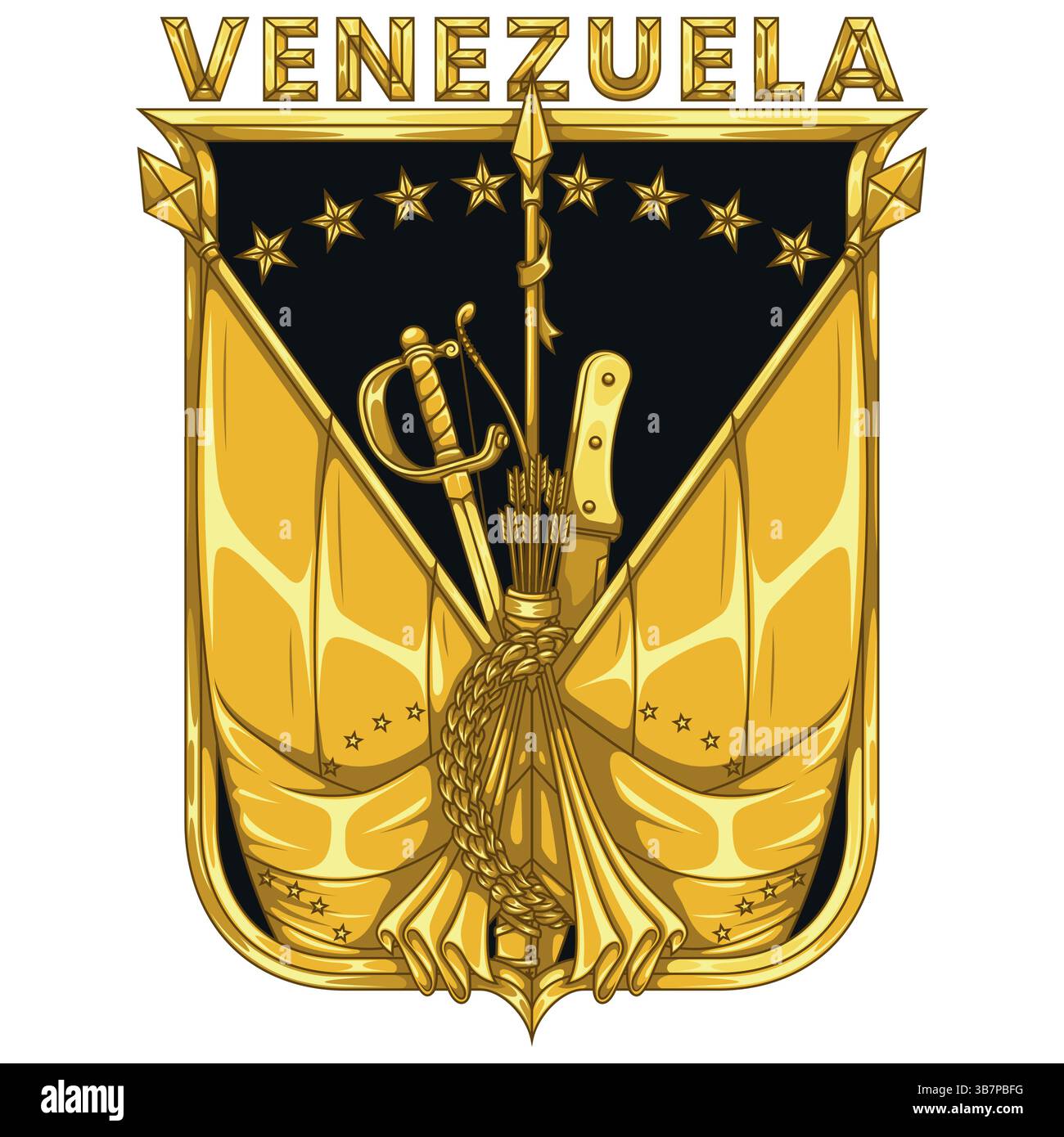 Flag of Venezuela with independence weapons, Venezuela independence ...