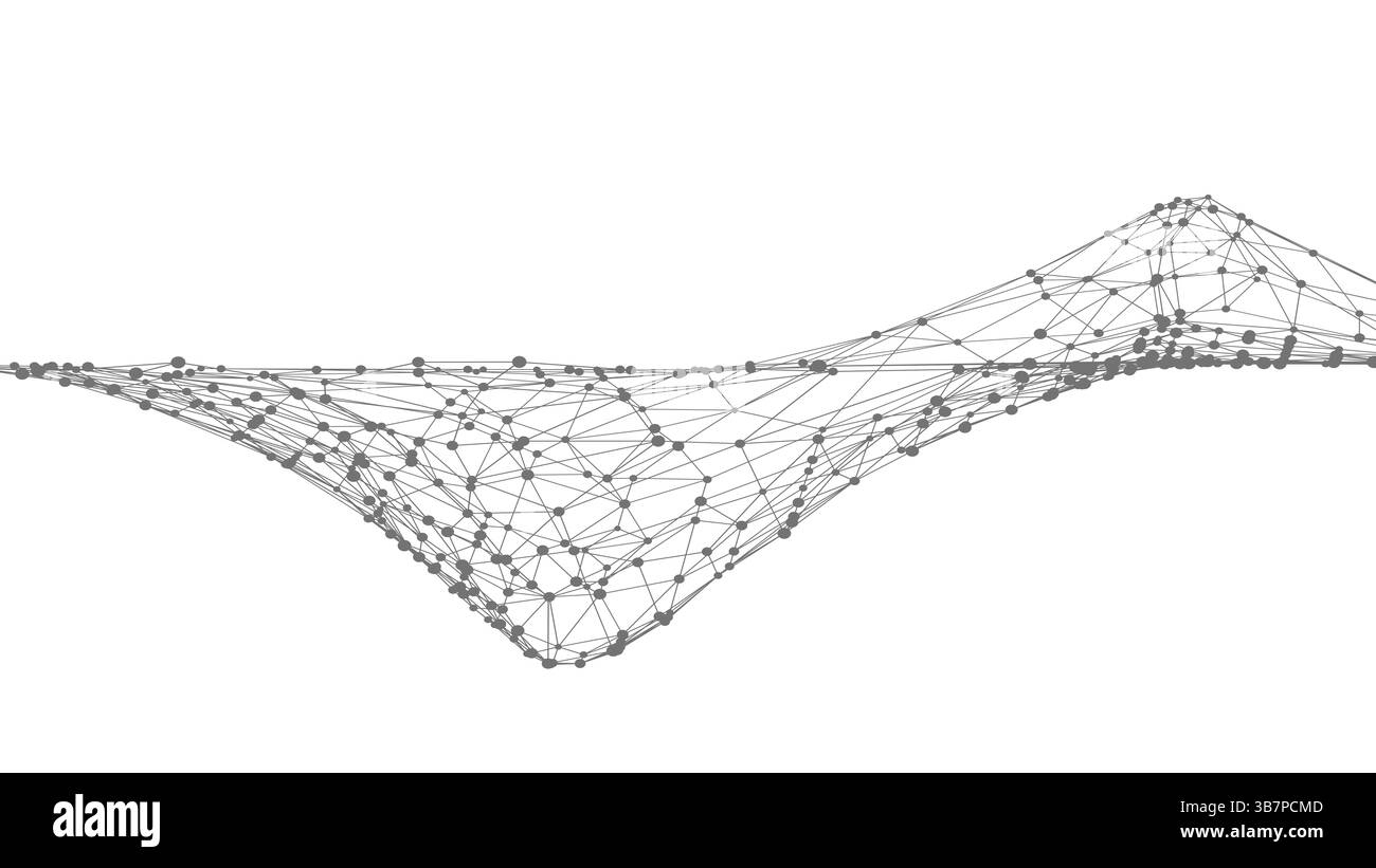 Abstract plexus wave. Dots connected by lines. Minimalist mesh backdrop ...