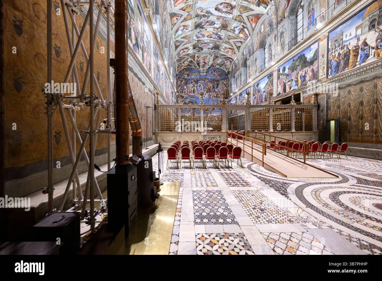 Vatican, Vatican. 06th May, 2025. Inside view of the Sistine Chapel on ...