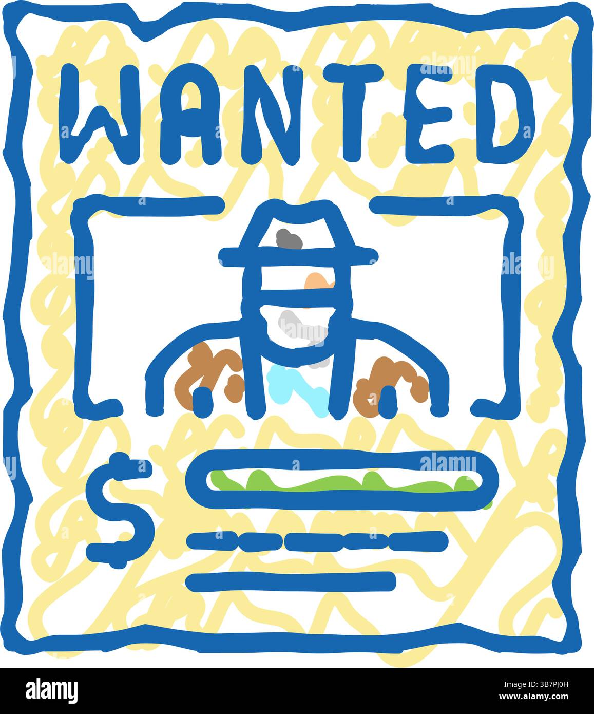 wanted poster icon doodle illustration Stock Vector Image & Art - Alamy