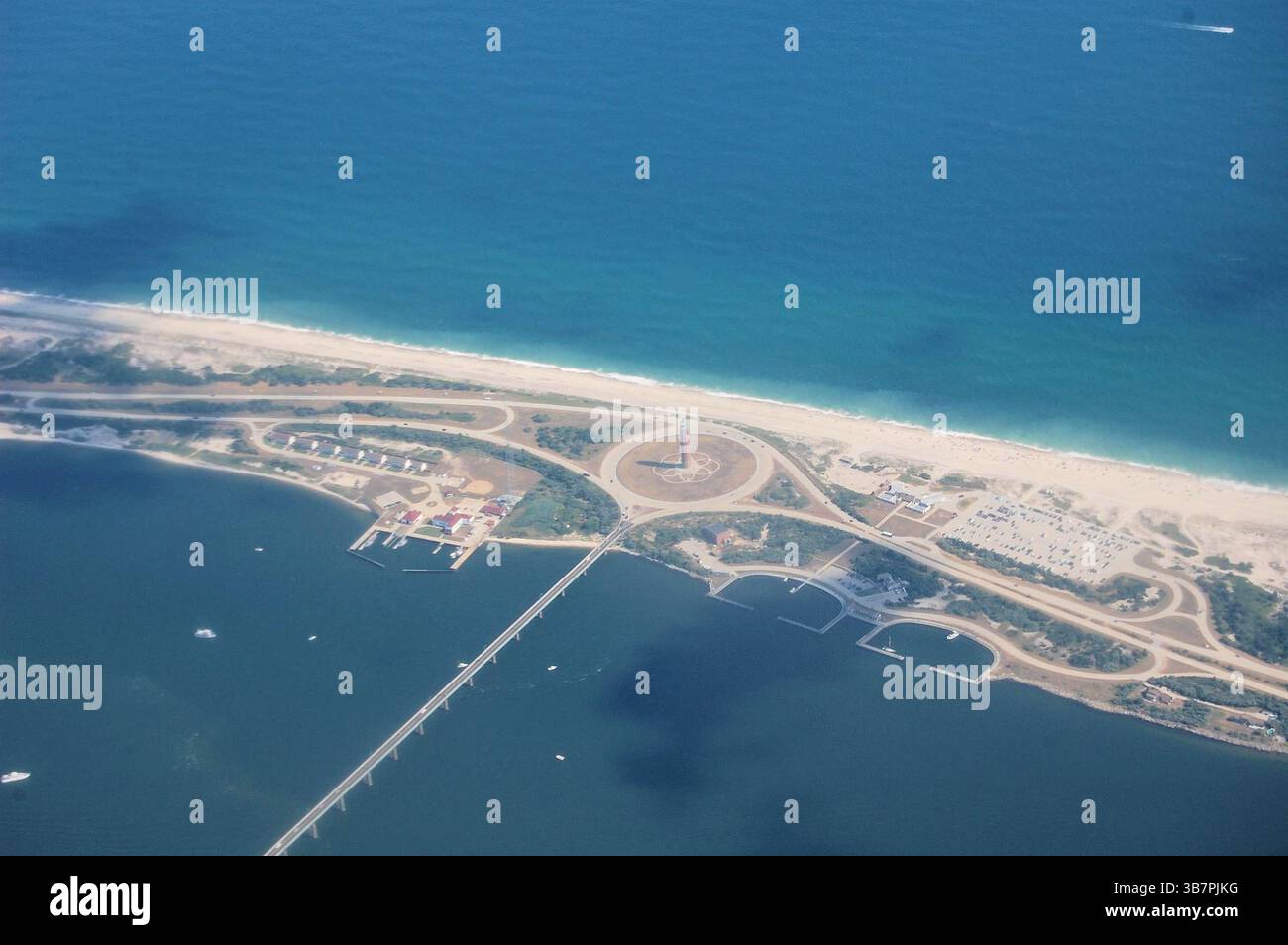 Fire Island, New York, USA; aerial photograph on approach to JFK ...
