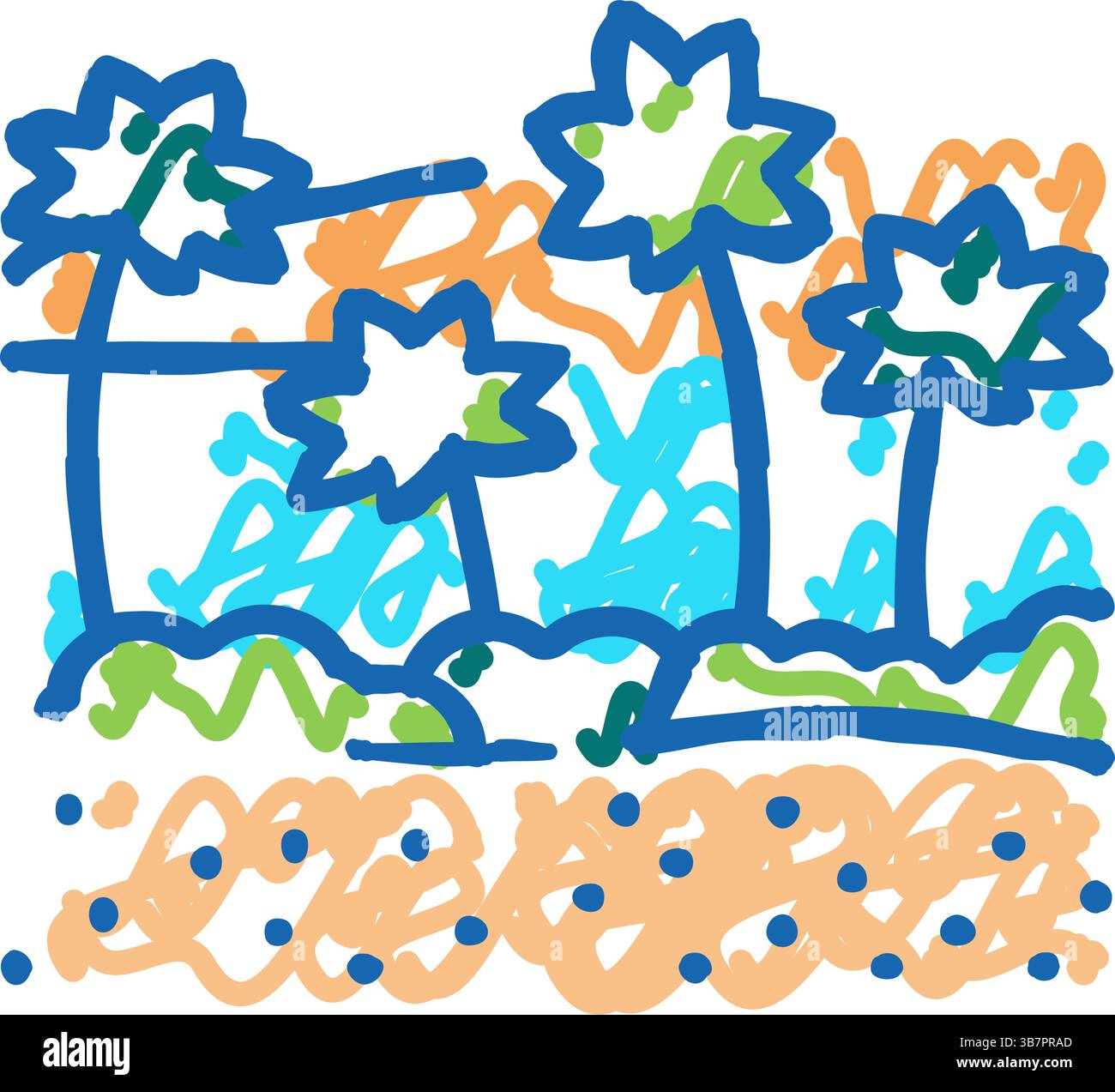 oasis in african desert icon doodle illustration Stock Vector Image ...