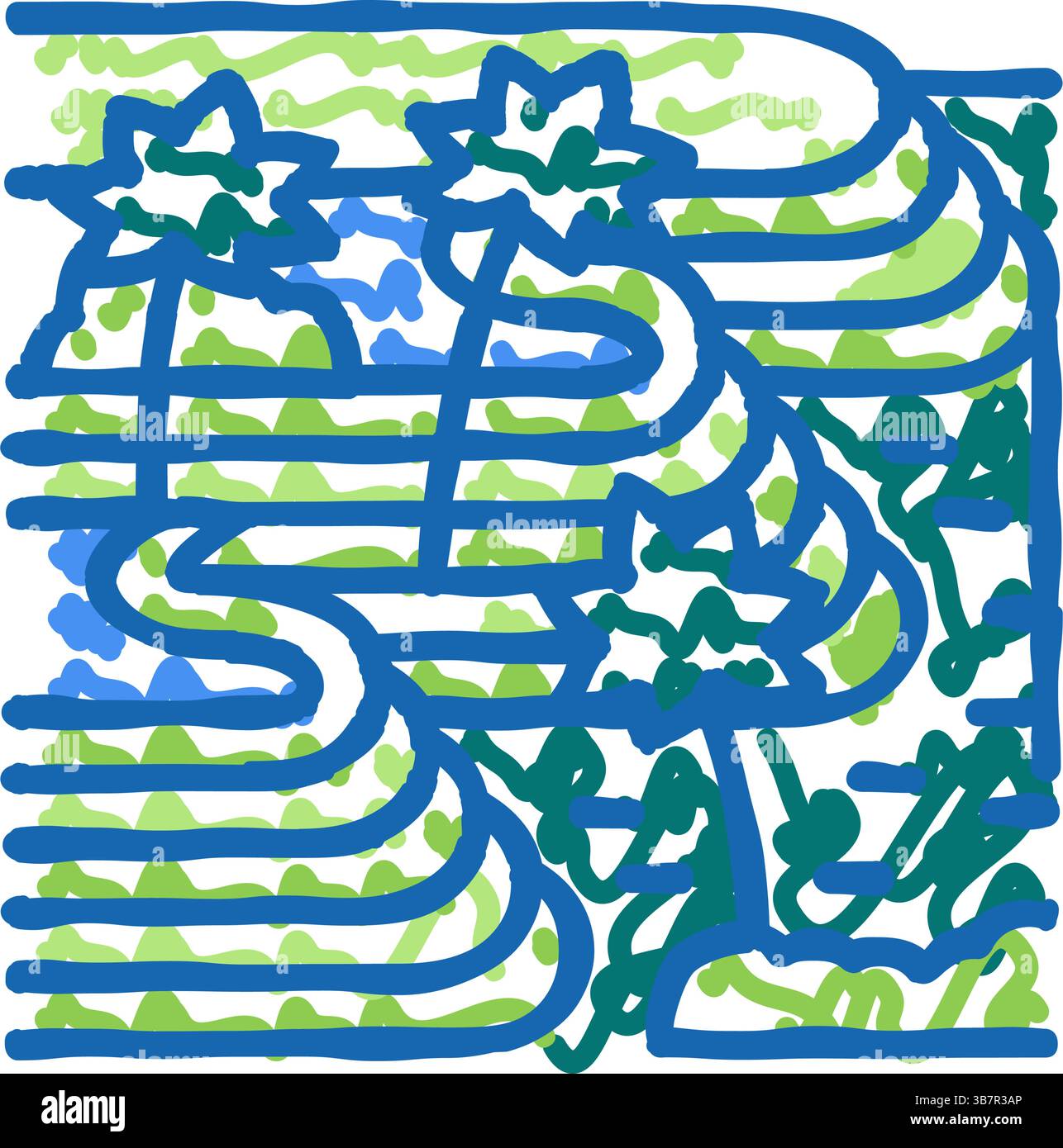 tegallalang rice terraces icon doodle illustration Stock Vector Image ...