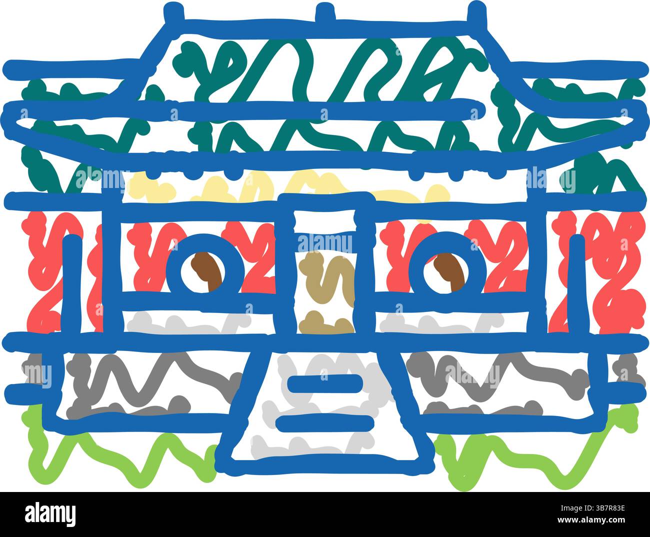 shaolin monastery icon doodle illustration Stock Vector Image & Art - Alamy