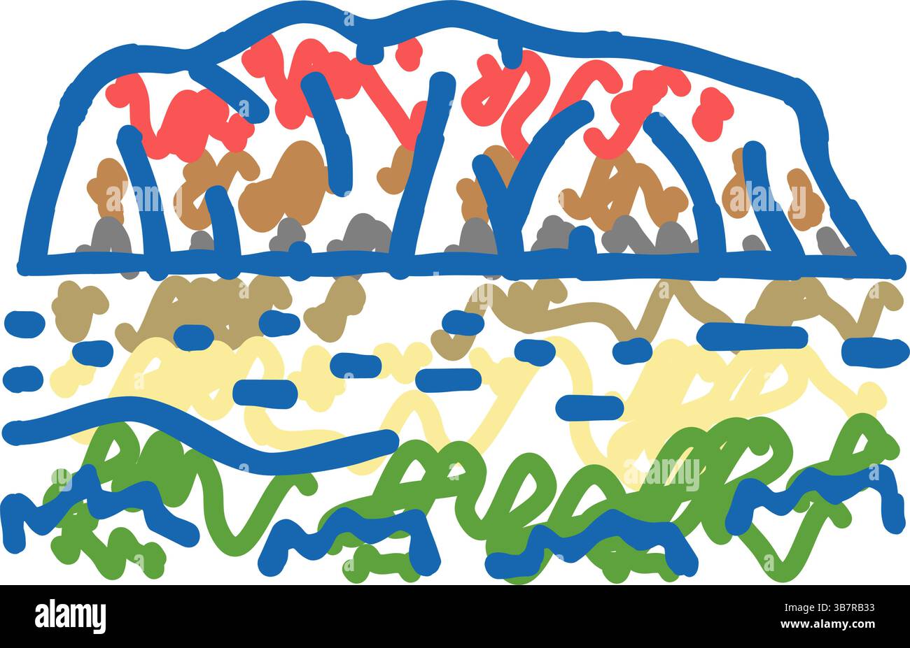 uluru mountain icon doodle illustration Stock Vector Image & Art - Alamy