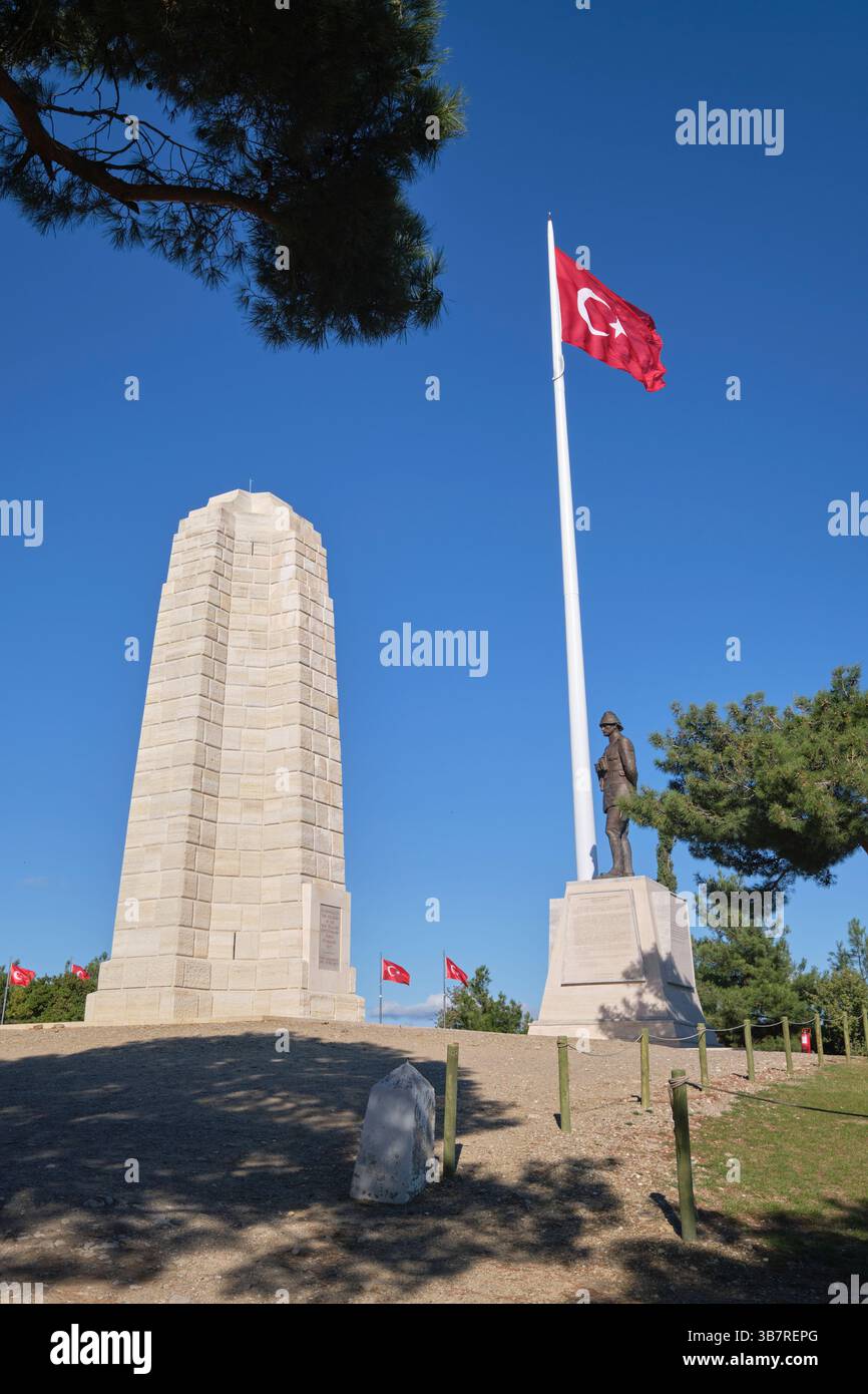 The large memorial and statue in honor of Mustafa Kemal Ataturk. With ...