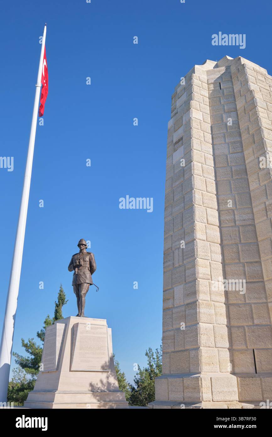 The large memorial and statue in honor of Mustafa Kemal Ataturk. With ...