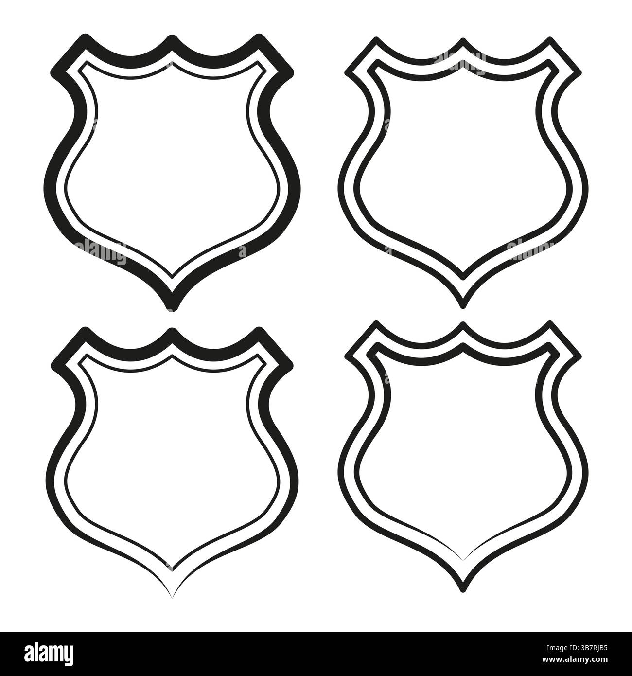 Shield icon shape. Security vector symbol. Blank defense badge. Simple ...
