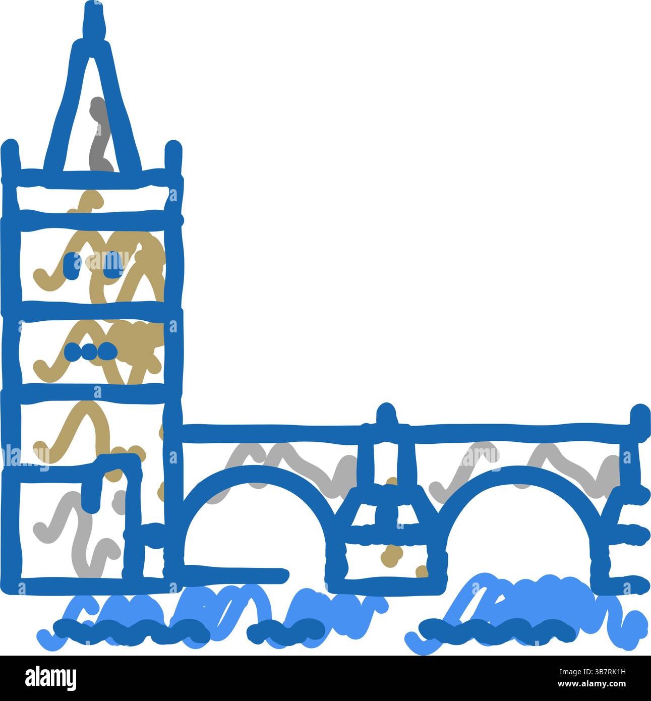 charles bridge icon doodle illustration Stock Vector Image & Art - Alamy