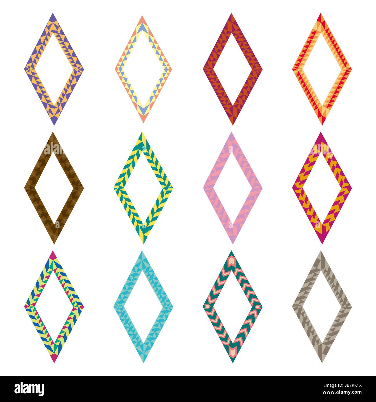 Diamond frame icon. Geometric color shape. Bold triangle border. Vector ...