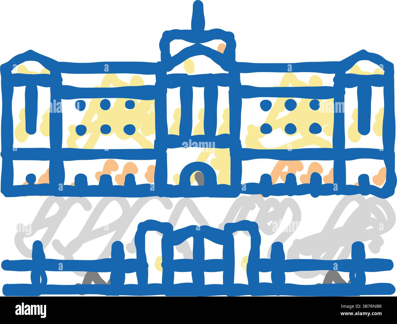 buckingham palace icon doodle illustration Stock Vector Image & Art - Alamy
