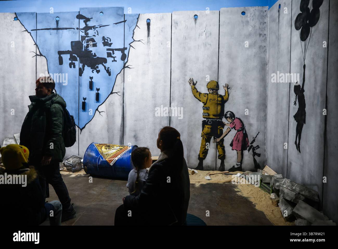 January 20, 2024, Krakow, Poland: Banksy street art graffiti and murals ...