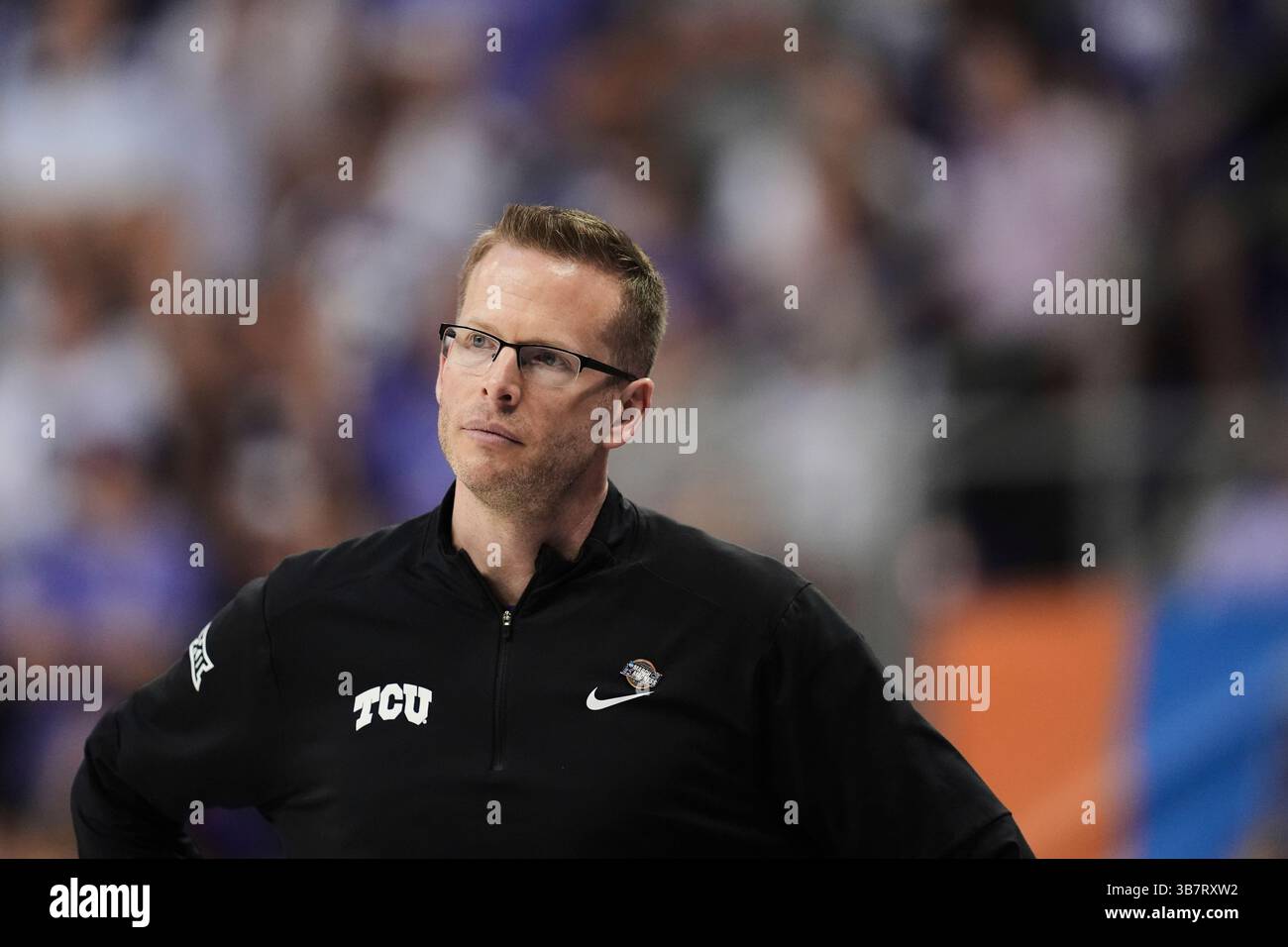 TCU head coach Mark Campbell watches play against Louisville during a ...