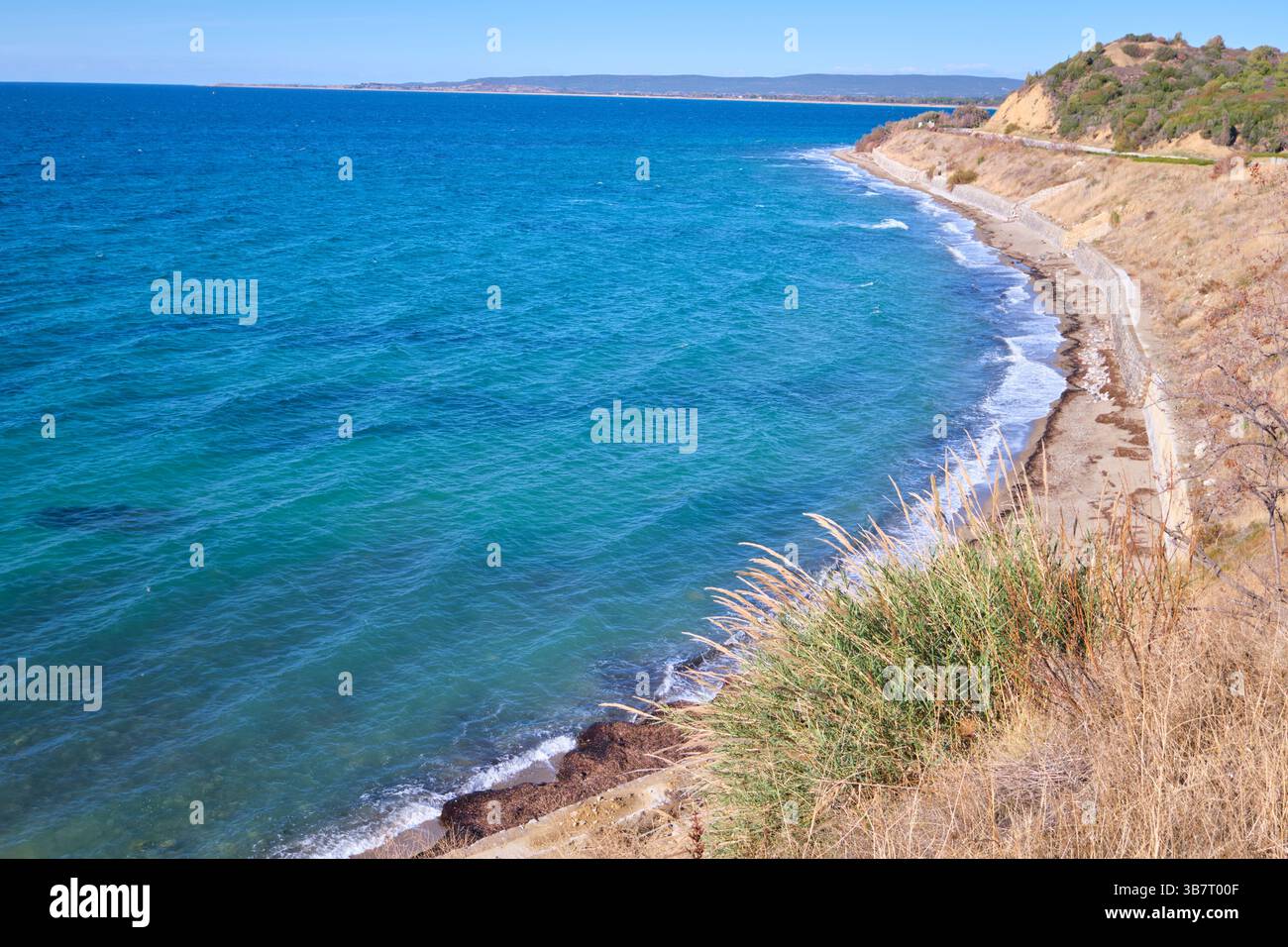 View of ANZAC Cove, the landing spot, a narrow strip of beach on the ...