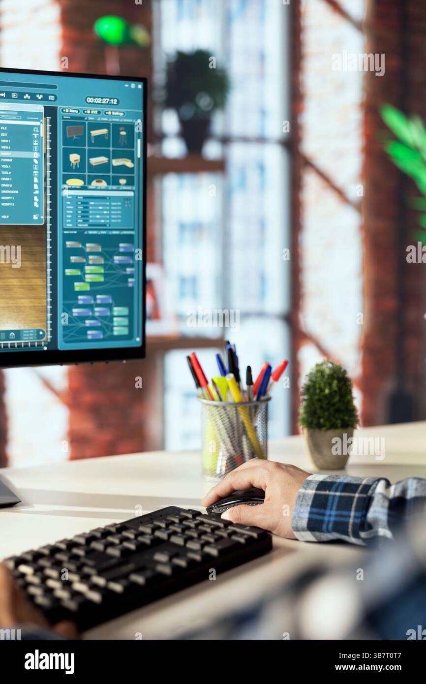 Interior designer uses architectural software to generate virtual ...