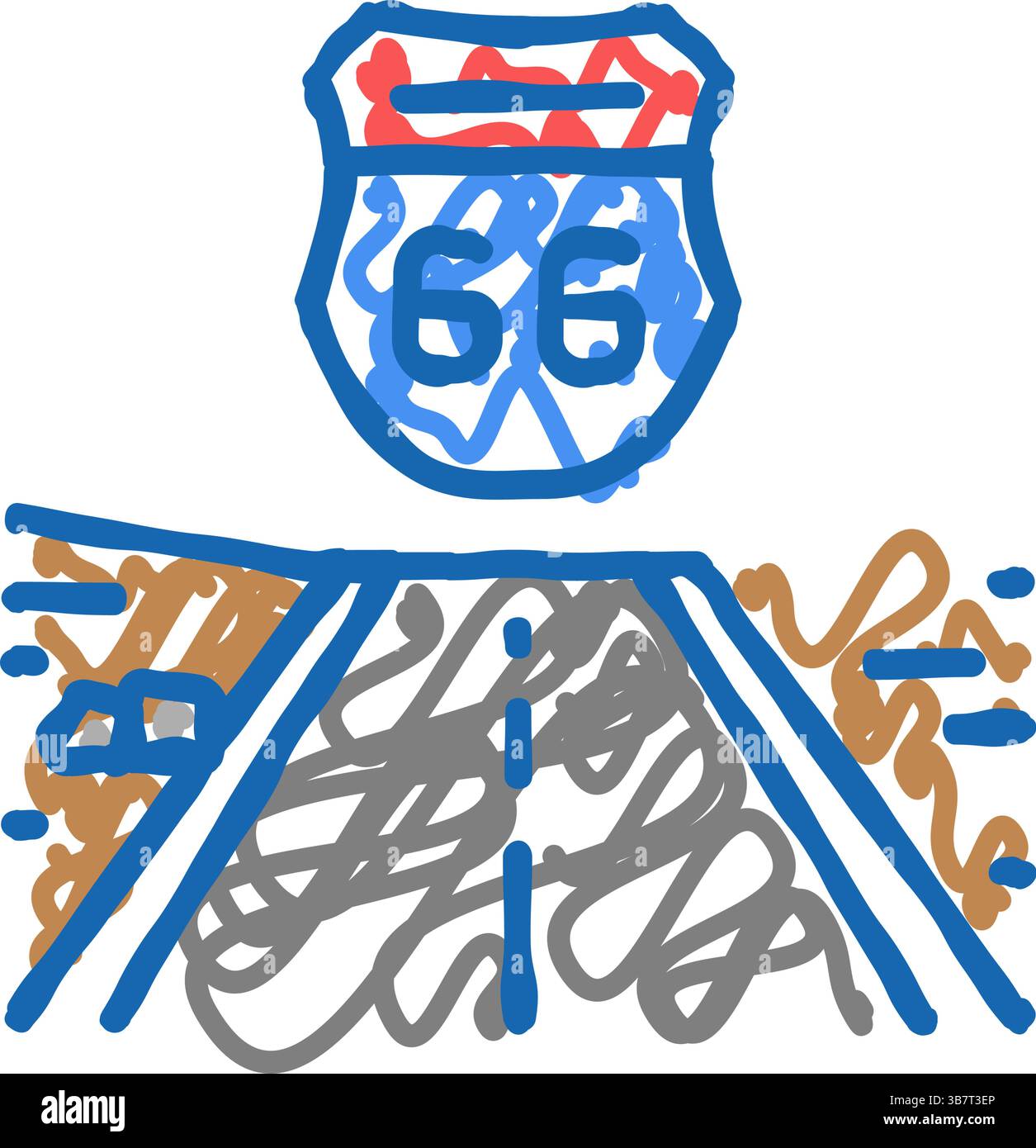 highway 66 icon doodle illustration Stock Vector Image & Art - Alamy