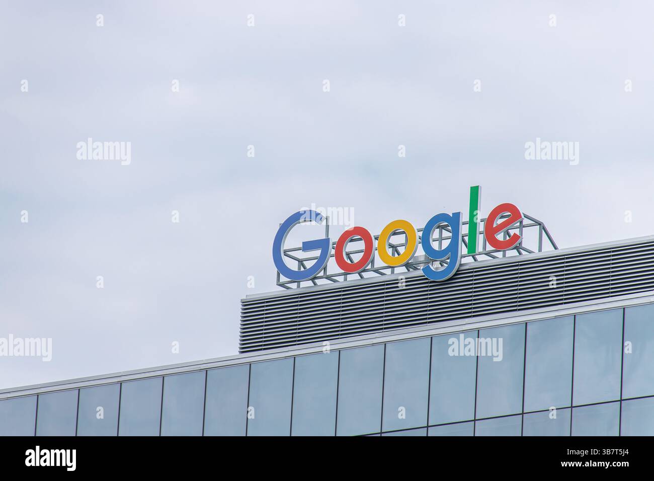 The colorful Google logo atop the Google Canada office near Central ...