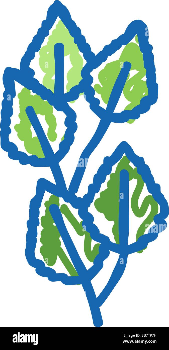 birch leaf icon doodle illustration Stock Vector Image & Art - Alamy