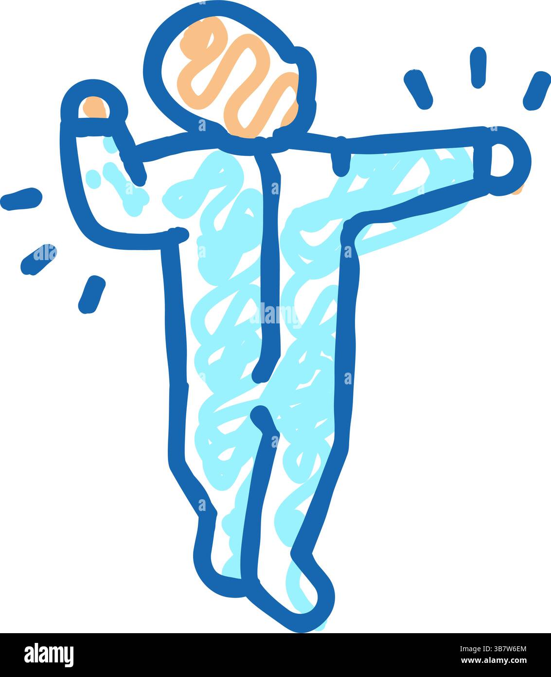 asymmetrical tonic neck reflex icon doodle illustration Stock Vector ...