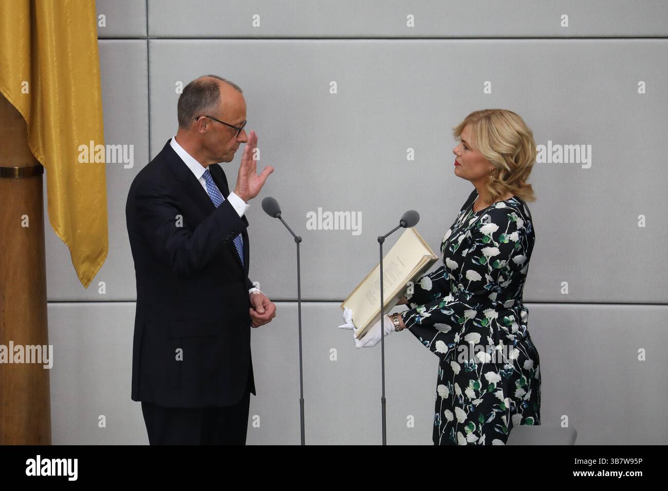 Berlin, Germany. 6th May, 2025. Friedrich Merz (L), leader of Germany's conservative Christian ...
