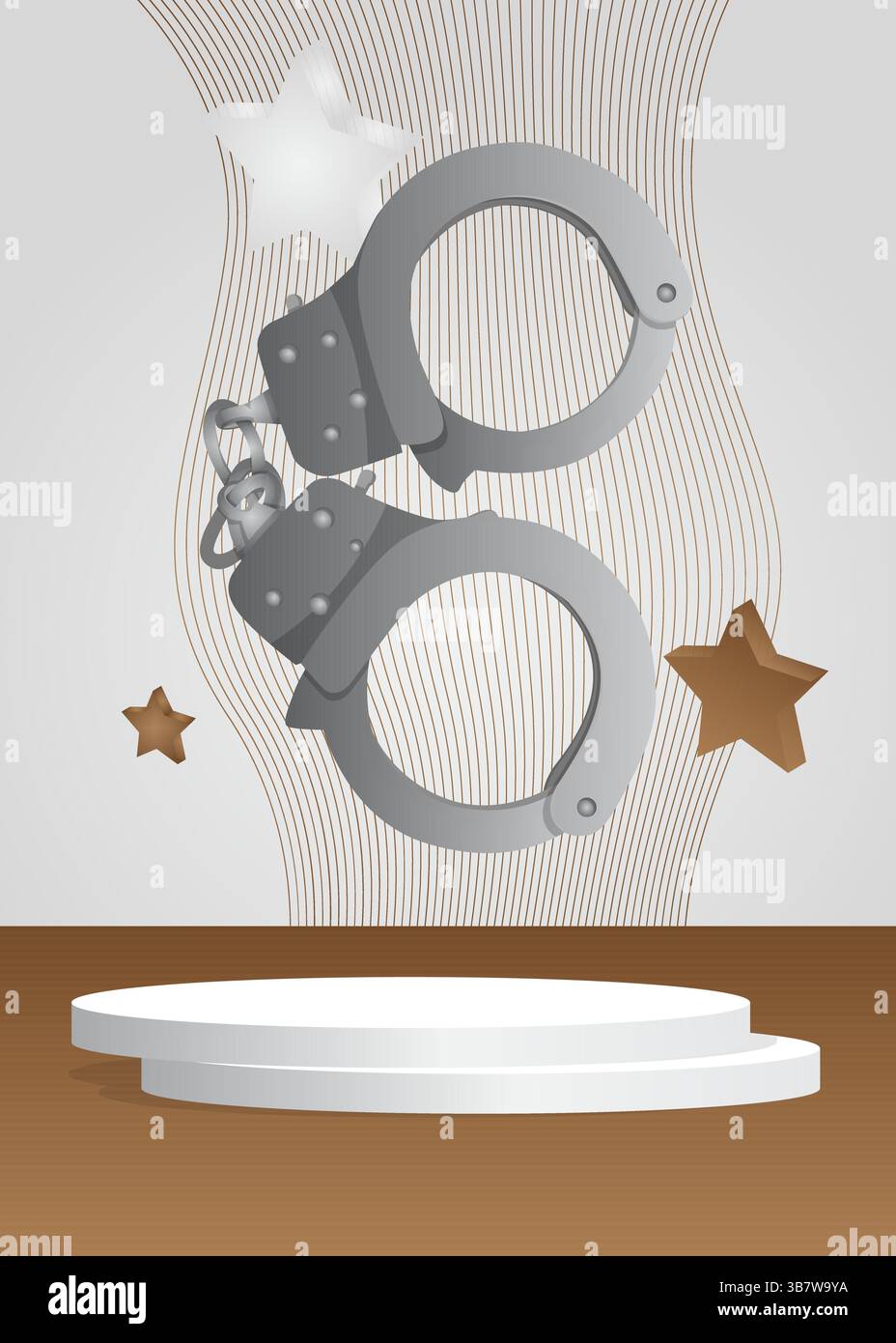 Mockup product display with Handcuffs. Vector cylinder pedestal podium ...