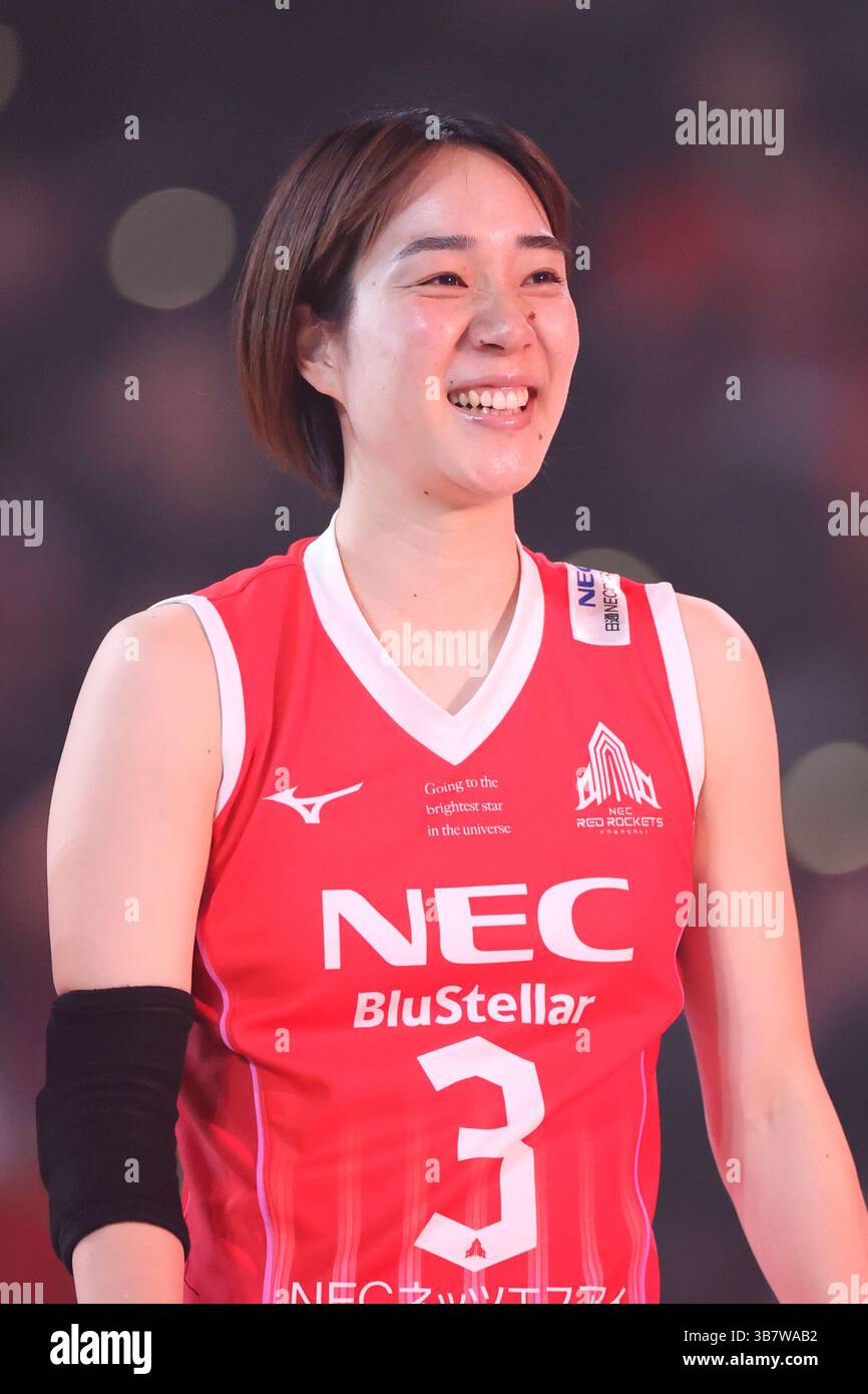 Tokyo, Japan. 2nd May, 2025. Shiori Tsukada (NEC) Volleyball : 2024-25 SV.LEAGUE Women ...