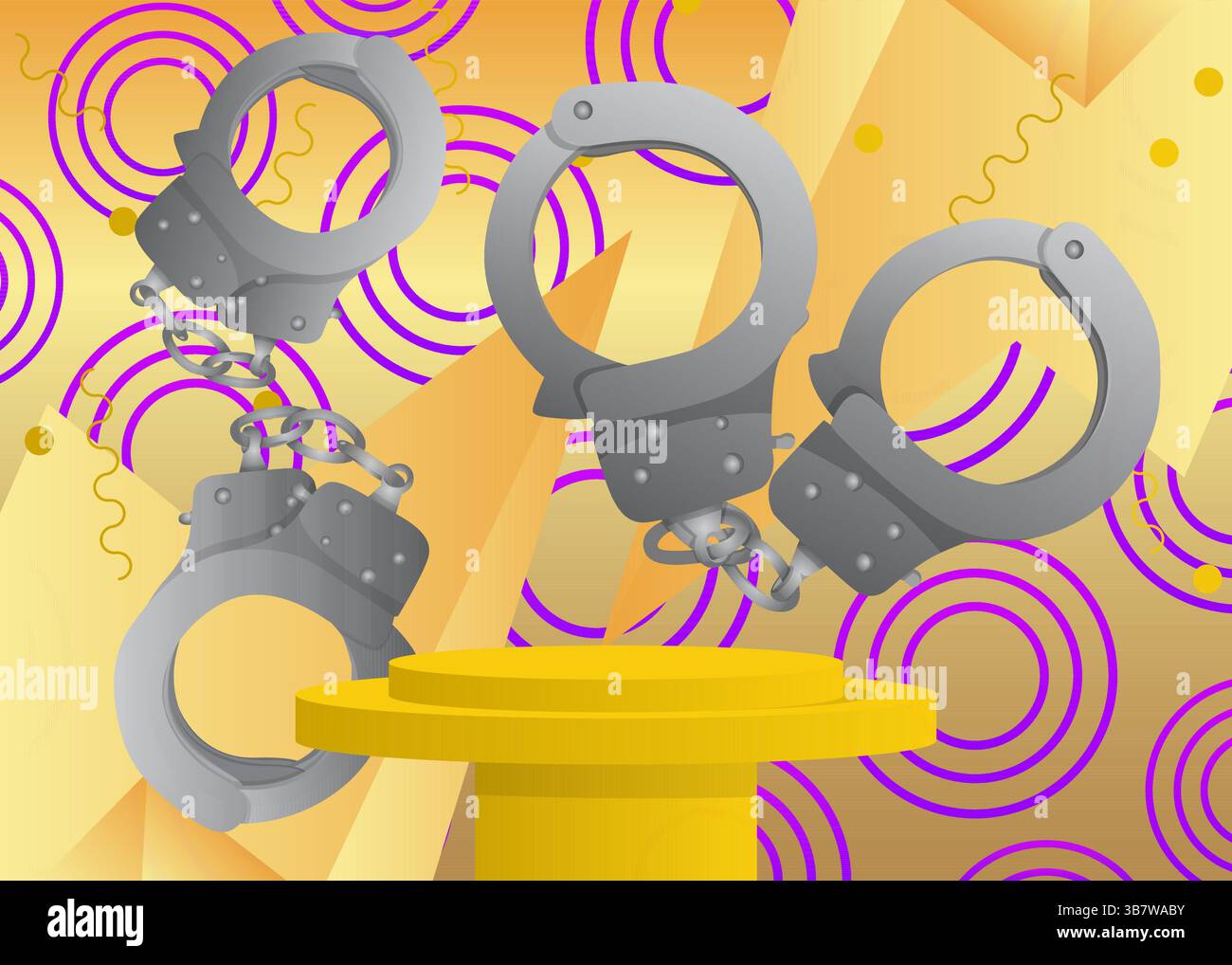 Mockup product display with Handcuffs. Vector cylinder pedestal podium ...