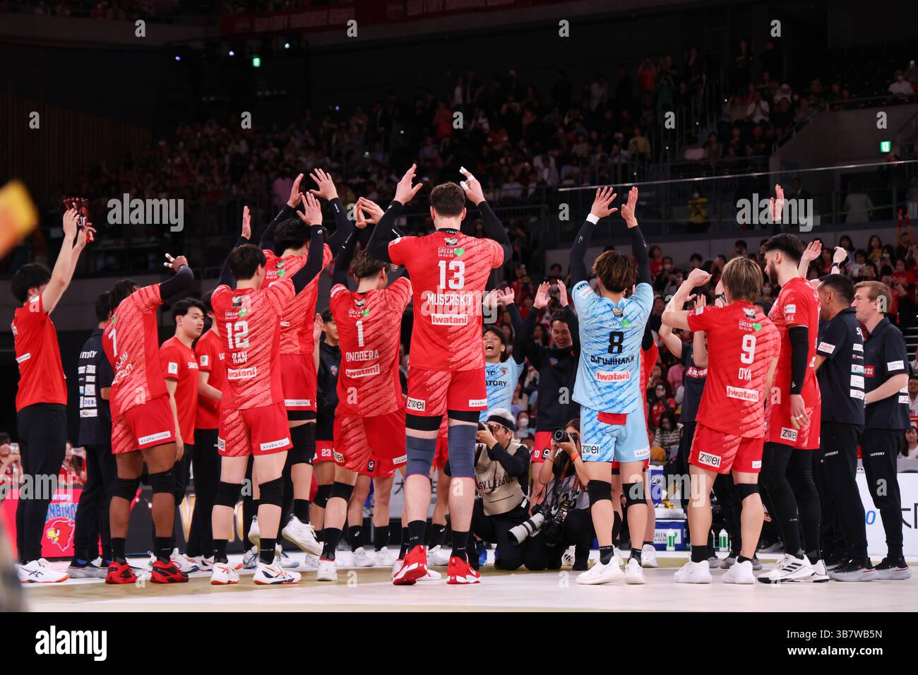 Tokyo, Japan. 3rd May, 2025. Suntory Sunbirds Osaka team group ...