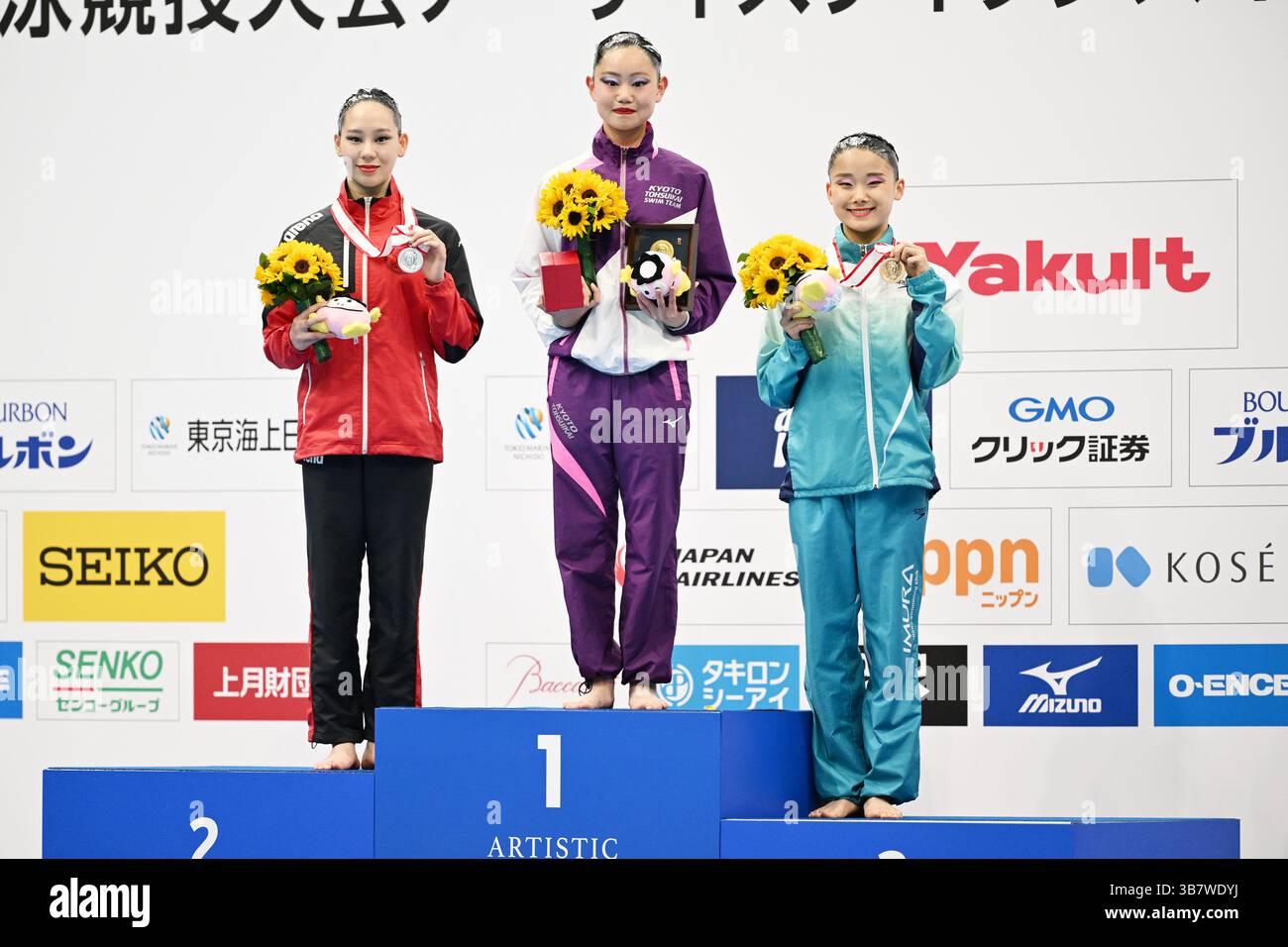 Tokyo Aquatics Centre, Tokyo, Japan. 3rd May, 2025. (L-R) Ayano Shimada Kikuno Ishimi, Risako ...